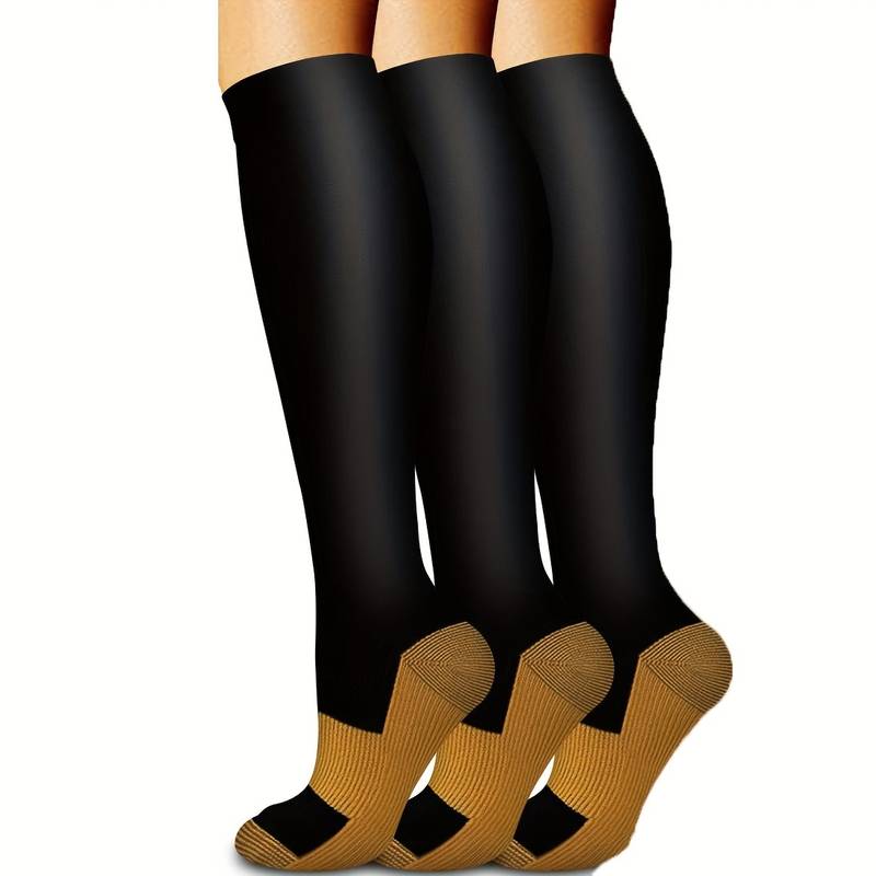 3 Pack Copper Compression Socks - Compression Socks for Women and Men ...